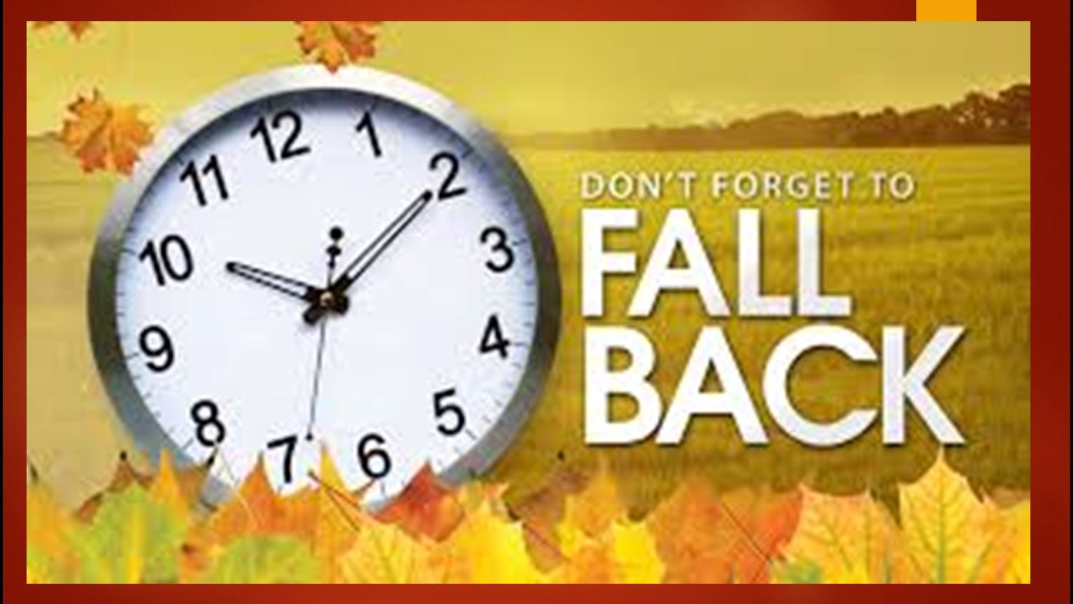 The end of daylight savings: clocks fall back!